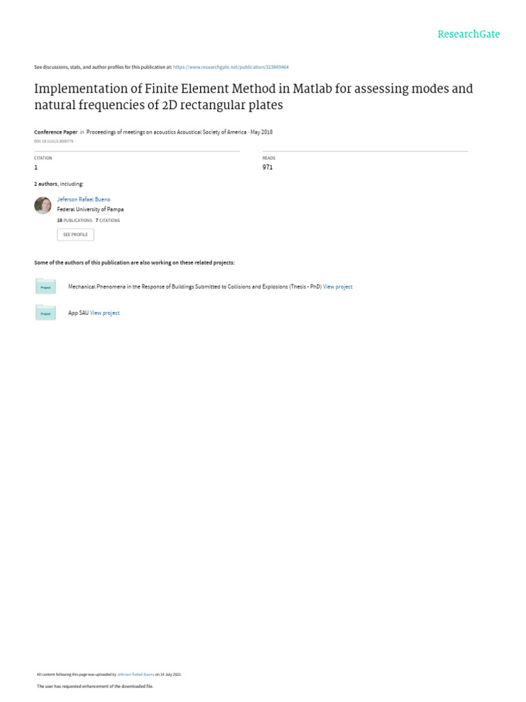 Implementation of Finite Element Method in Matlab for Assessing Modes ...