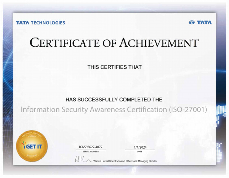 Igetit Certificate | PDF