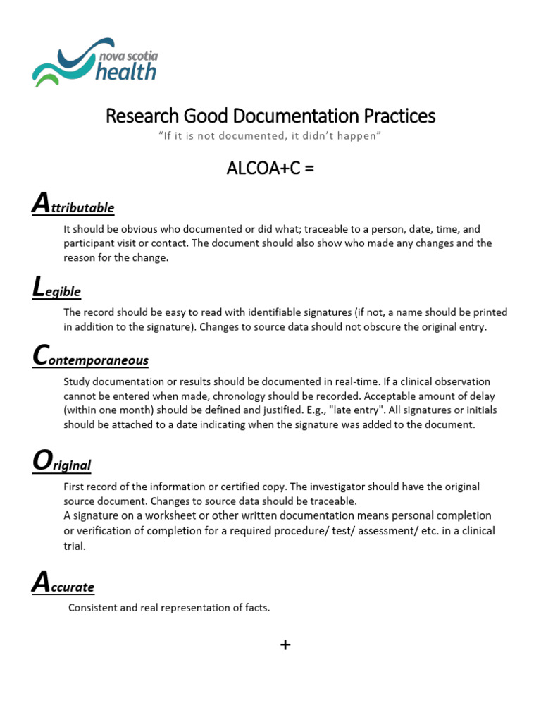 ALCOA+C - NSH Research Tool | PDF | Signature