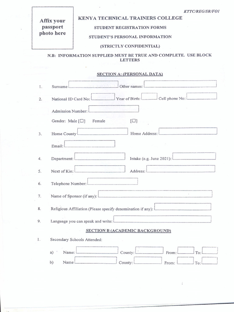 Student Registration Form | PDF