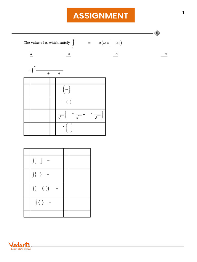 Definite Integral Assignment-1 | PDF | Polynomial | Functions And Mappings
