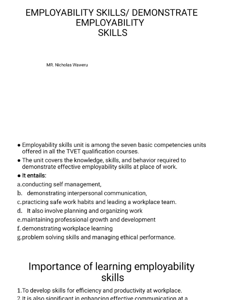 Employability Skills-1 | PDF