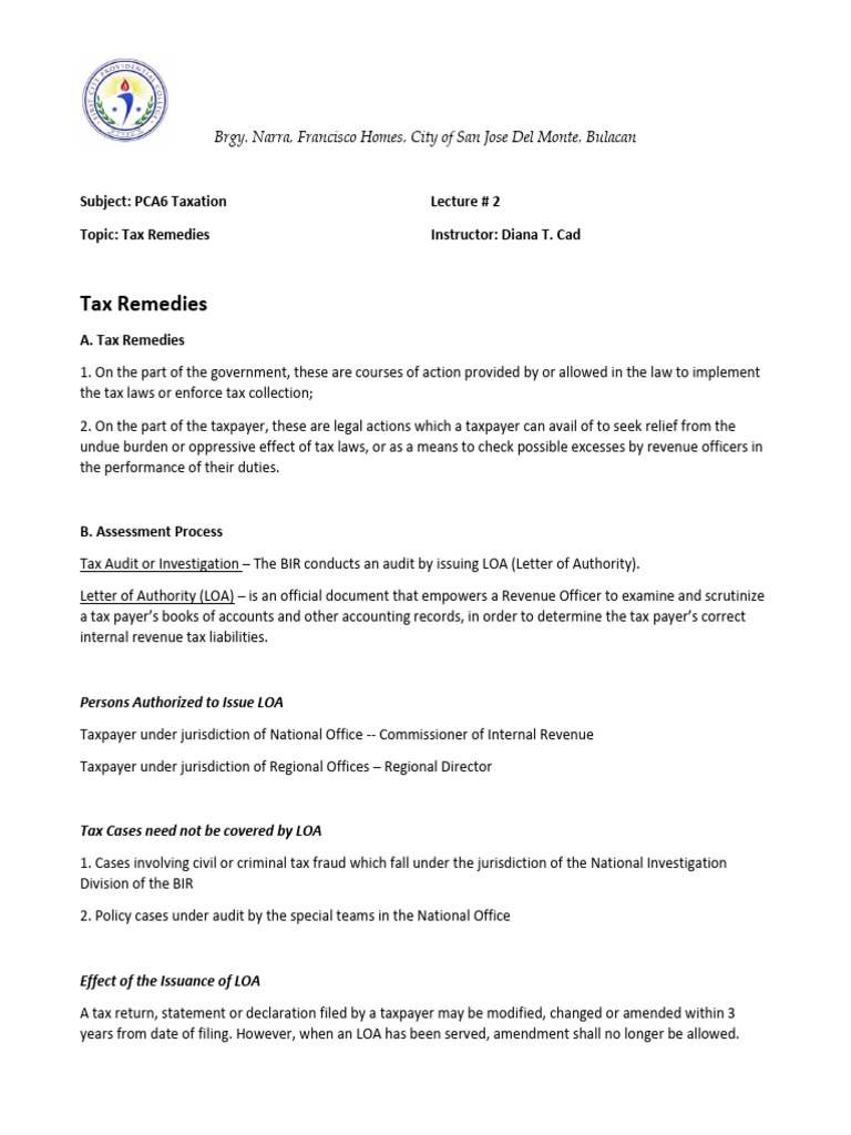 Lesson-2-Tax-Remedies | PDF | Taxes | Tax Refund