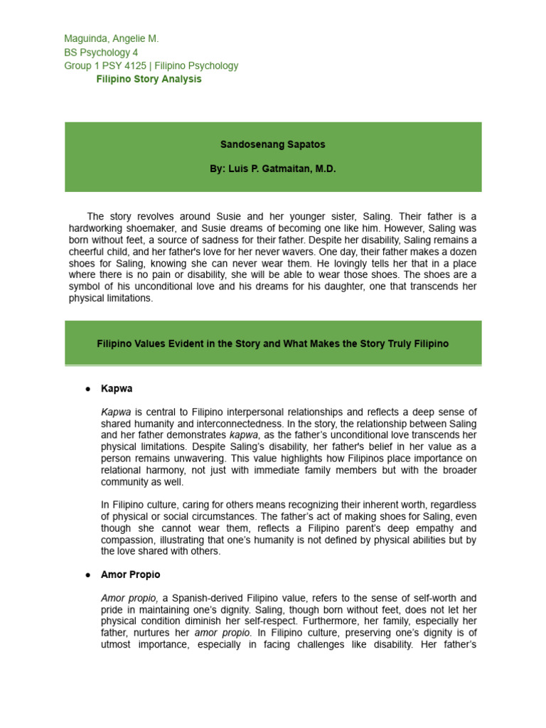 MAGUINDA - Filipino Story Analysis | PDF | Love | Self Esteem