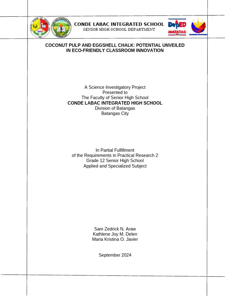 Coconut Pulp and Eggshell Chalk Potential Unveiled | PDF | Limestone ...