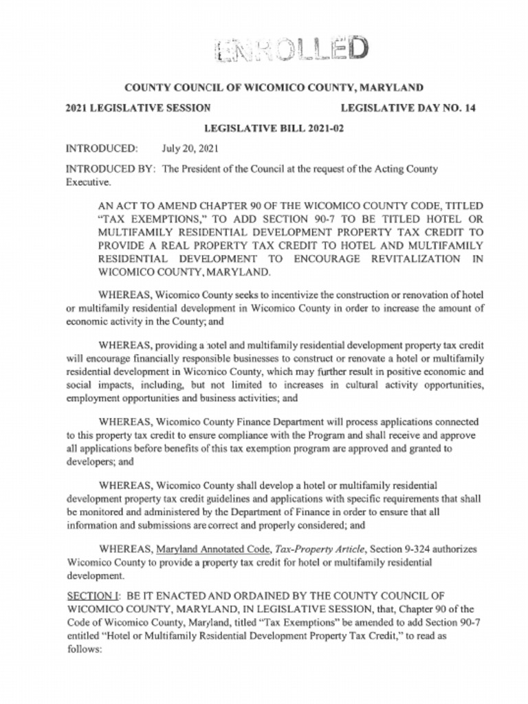 Leg Bill 2021-02 - ENROLLED - 202109200842422488 | PDF | Property Tax ...