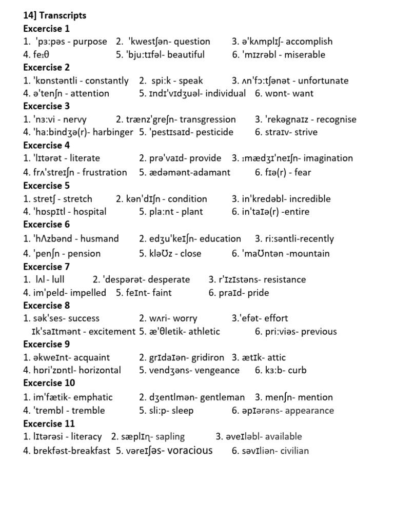 Transcripts With Answers | PDF
