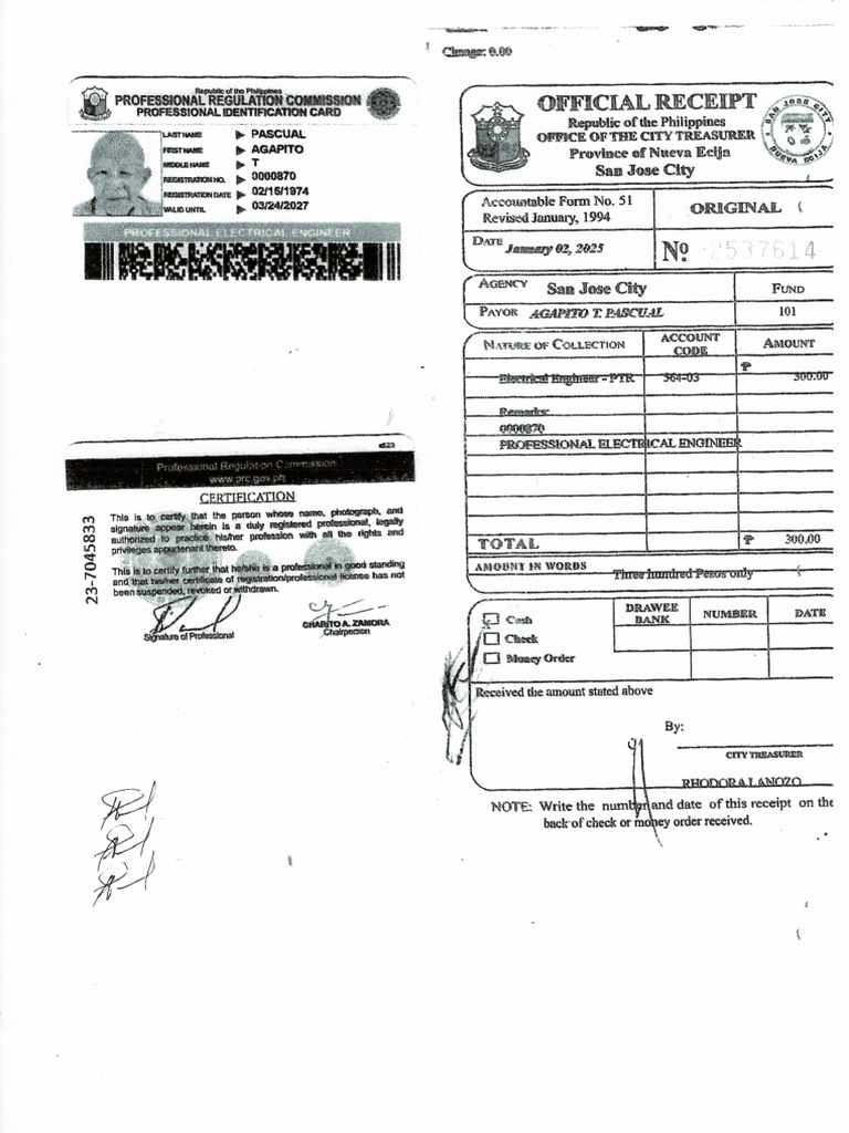 Engr Agapito PTR PRC 2025 | PDF