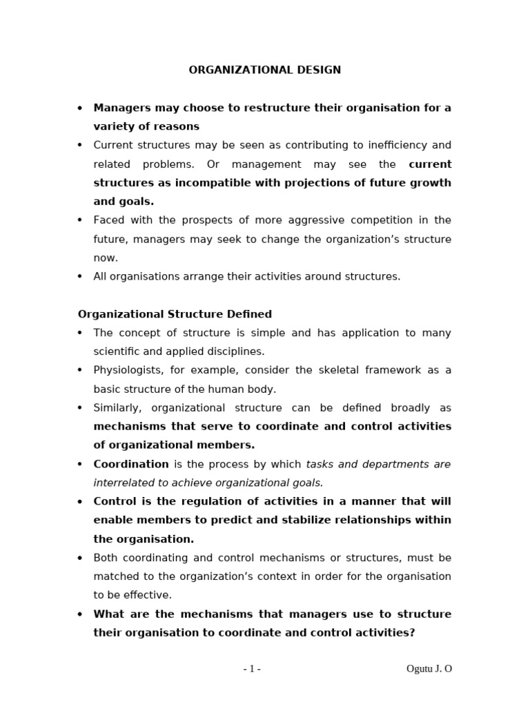 ORGANIZATIONAL DESIGN | PDF | Business