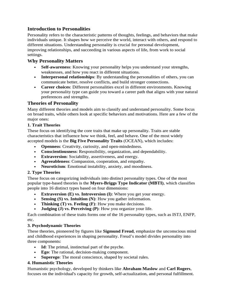 Introduction To Personality | PDF | Personality Psychology ...