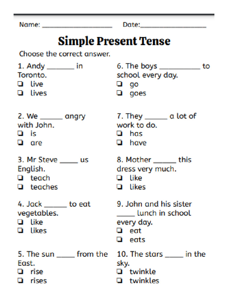 Verbos En Tercera Persona Pdf