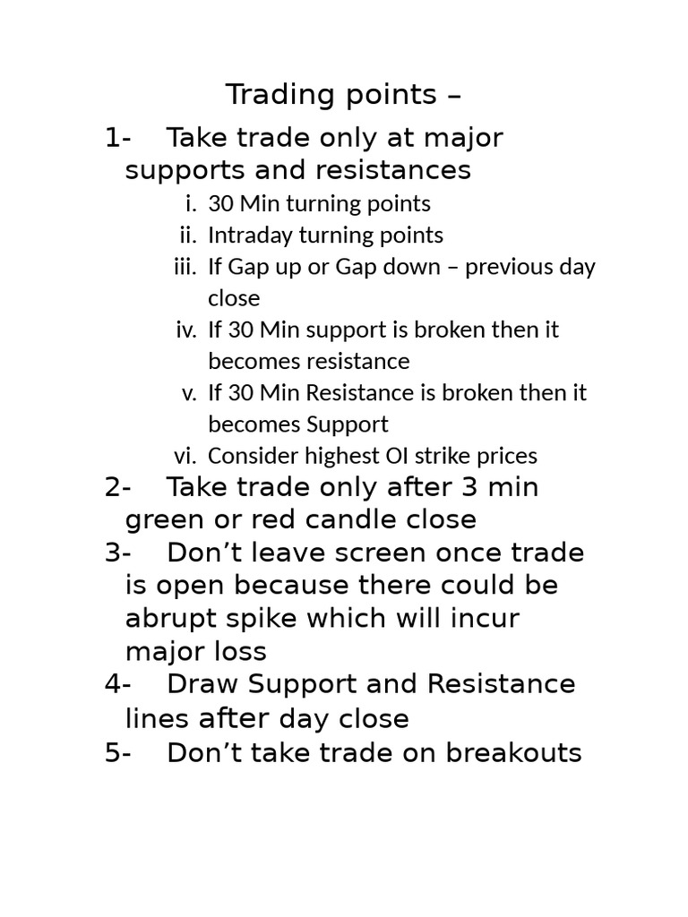 Essential Trading Points for Success | PDF