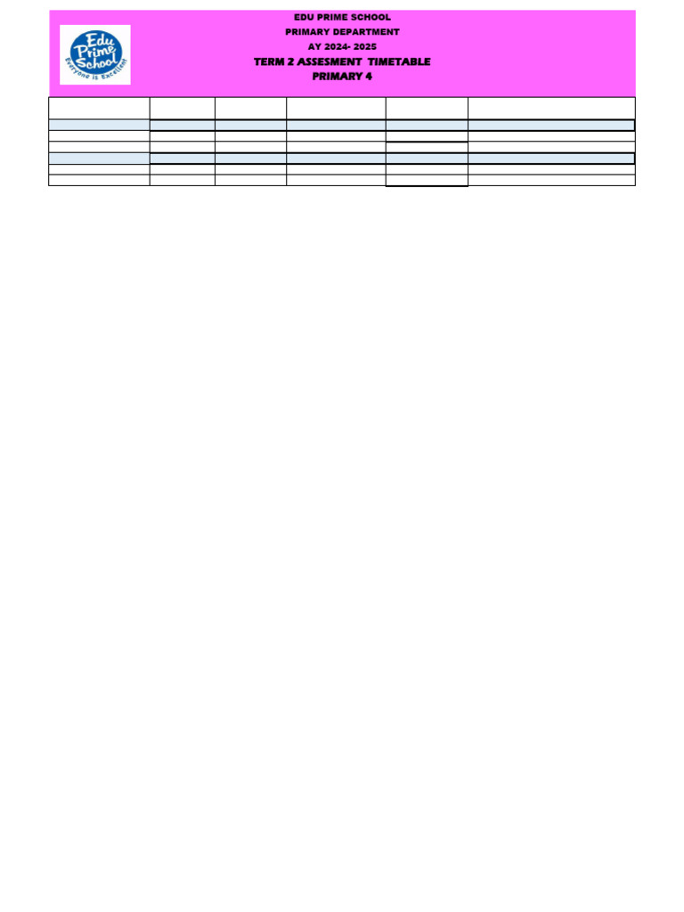 TERM 2 Non Written test EXAM TIMETABLE 2024 November.P4 (1) | PDF