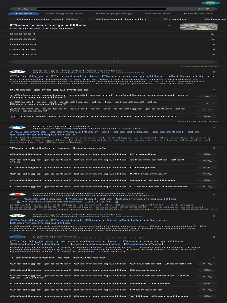 Codigo Postal Barranquilla - Buscar Con Google | PDF