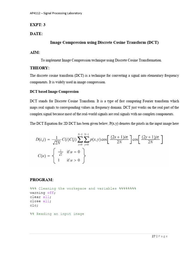 EXp ! | PDF | Data Compression | Computer Vision