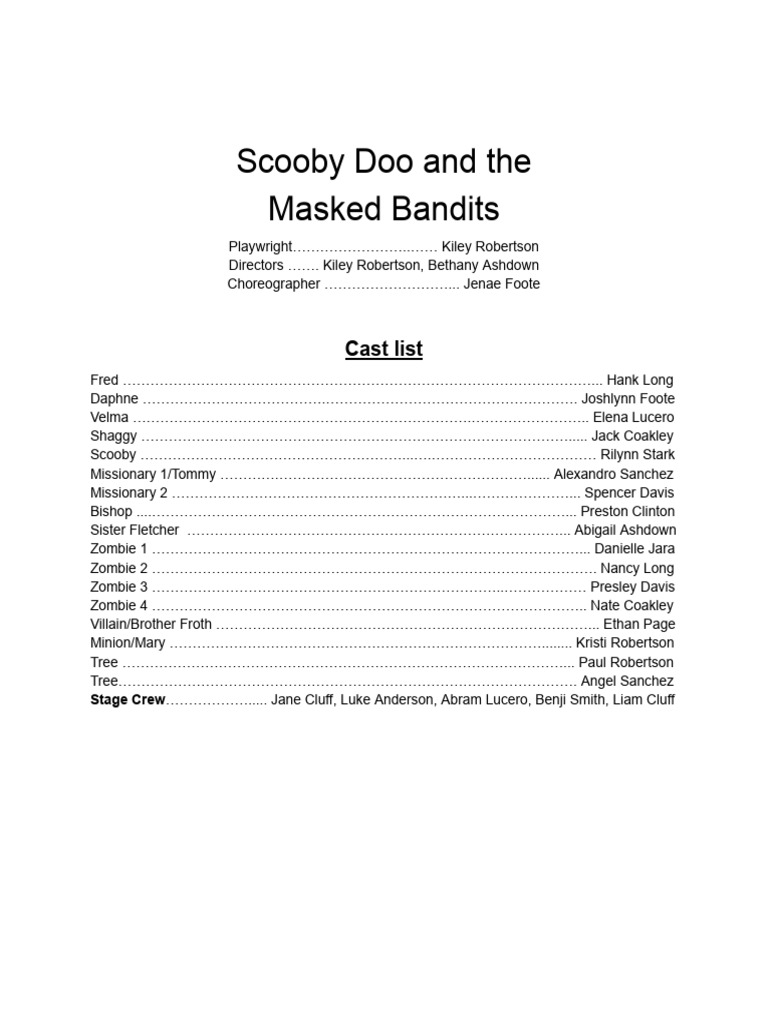 Scooby Doo Halloween Play Script | PDF | Scooby Doo