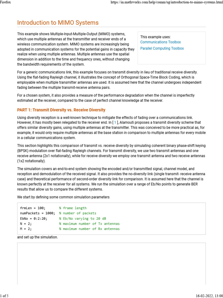 Introduction To MIMO Systems - MATLAB & Simulink - MathWorks India | PDF | Mimo ...