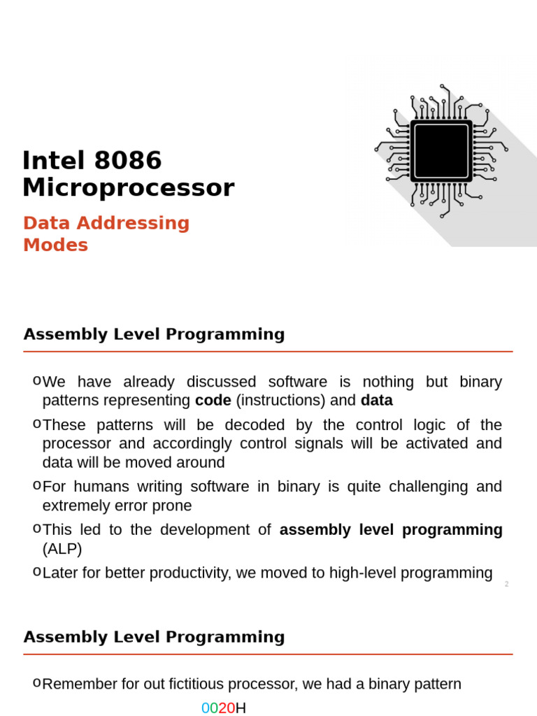 L3 8086 Addressing | PDF | Assembly Language | Central Processing Unit