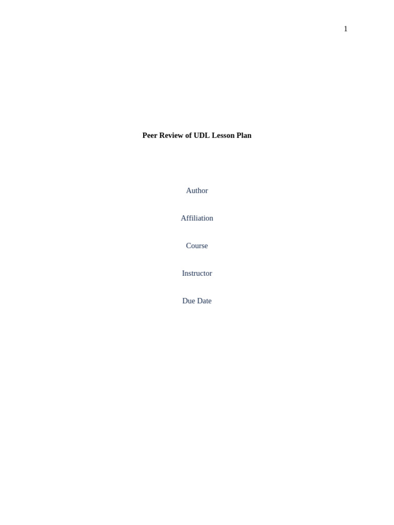UDL Lesson Plan Peer Review Insights | PDF | Lesson Plan | Evaluation