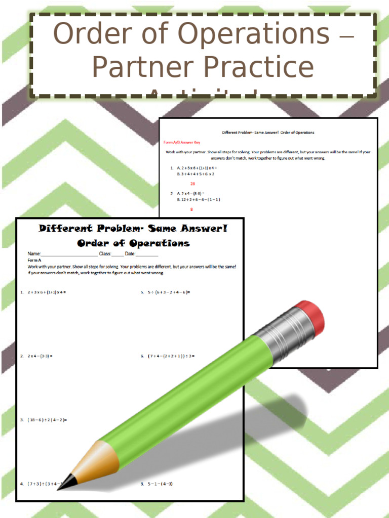 Order of Operations Partner Practice Activity! | PDF