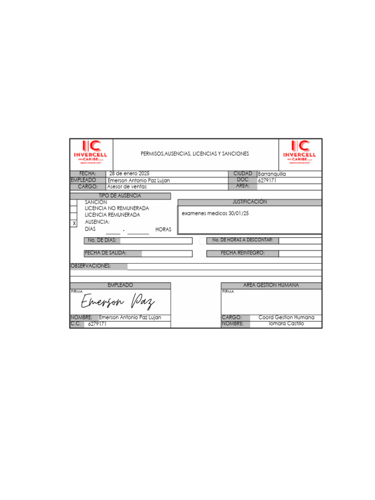 Formato Permiso Act PDF | PDF