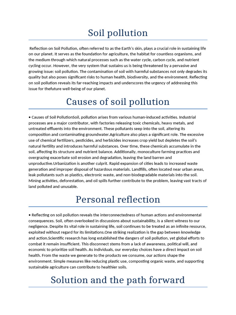 Soil Pollution | PDF | Soil | Pollution