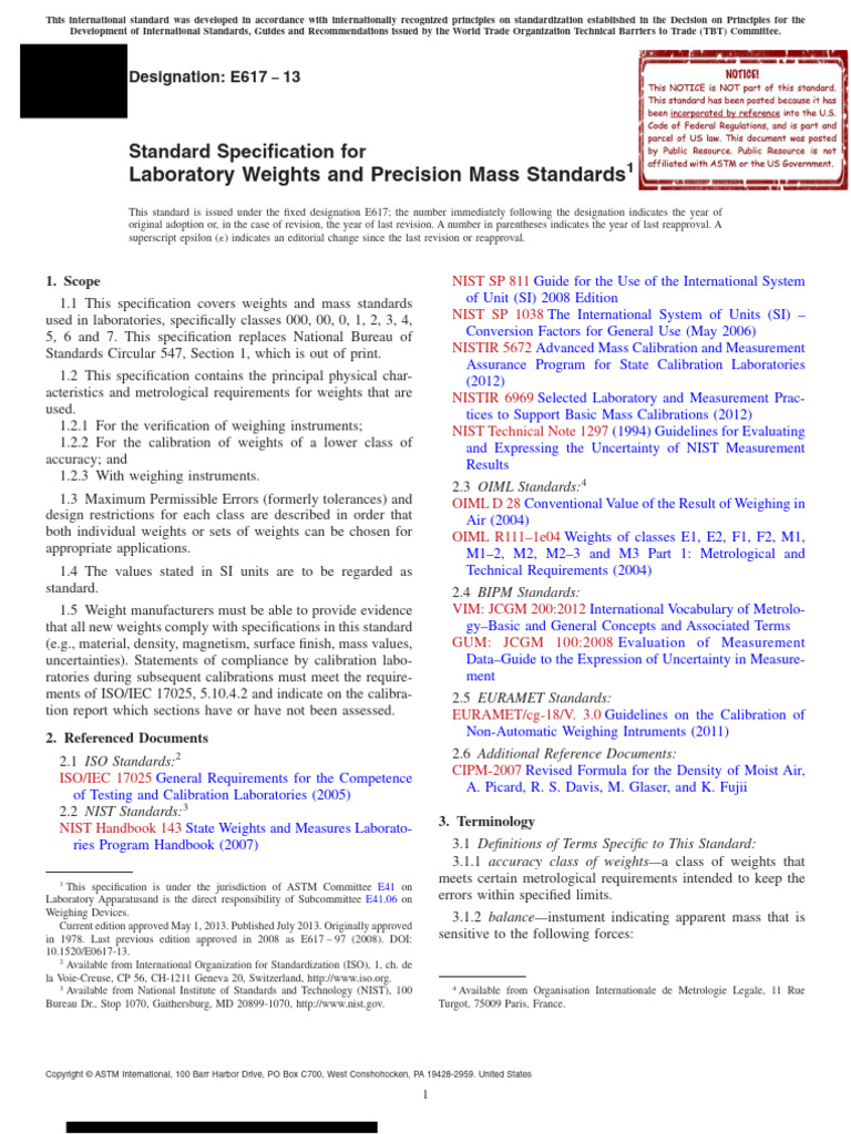 Astm E0617 13 | PDF | Ounce | Calibration