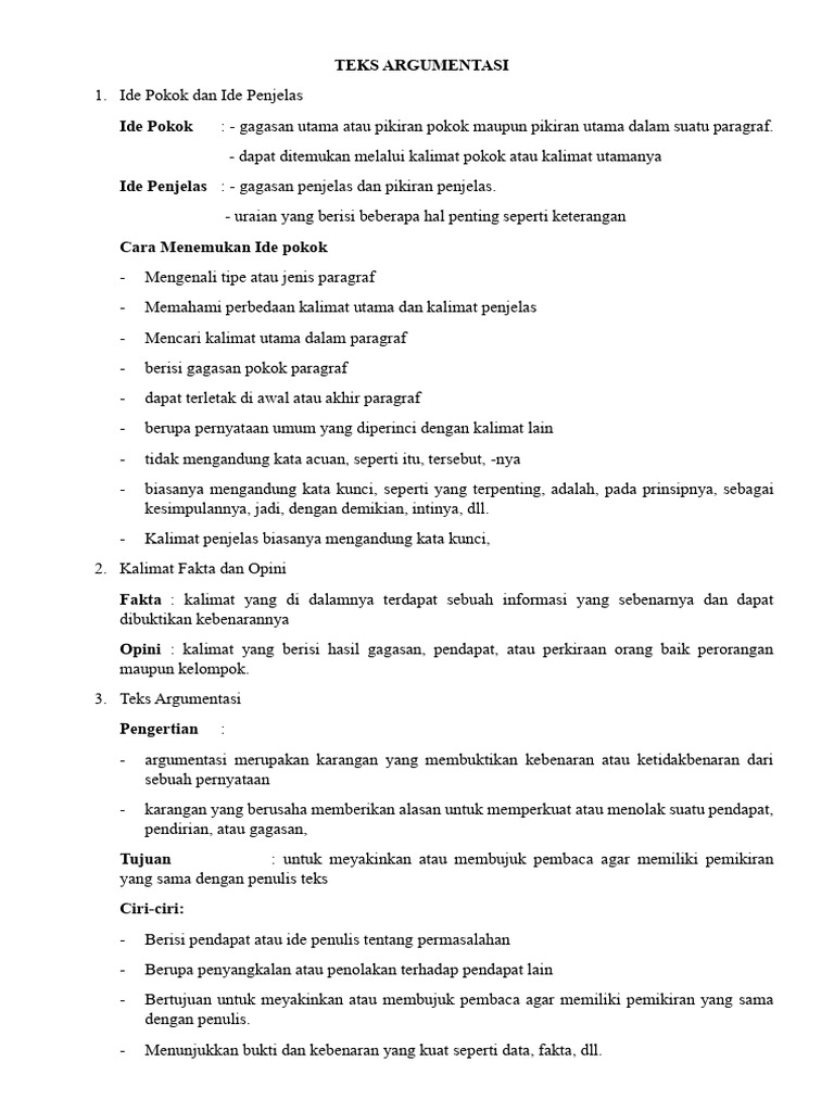 Ringkasan Teks Argumentasi Dan Persuasi | PDF