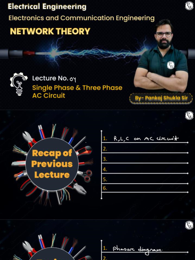 Single Phase & Three Phase AC Circuit 04 - Class Notes | PDF