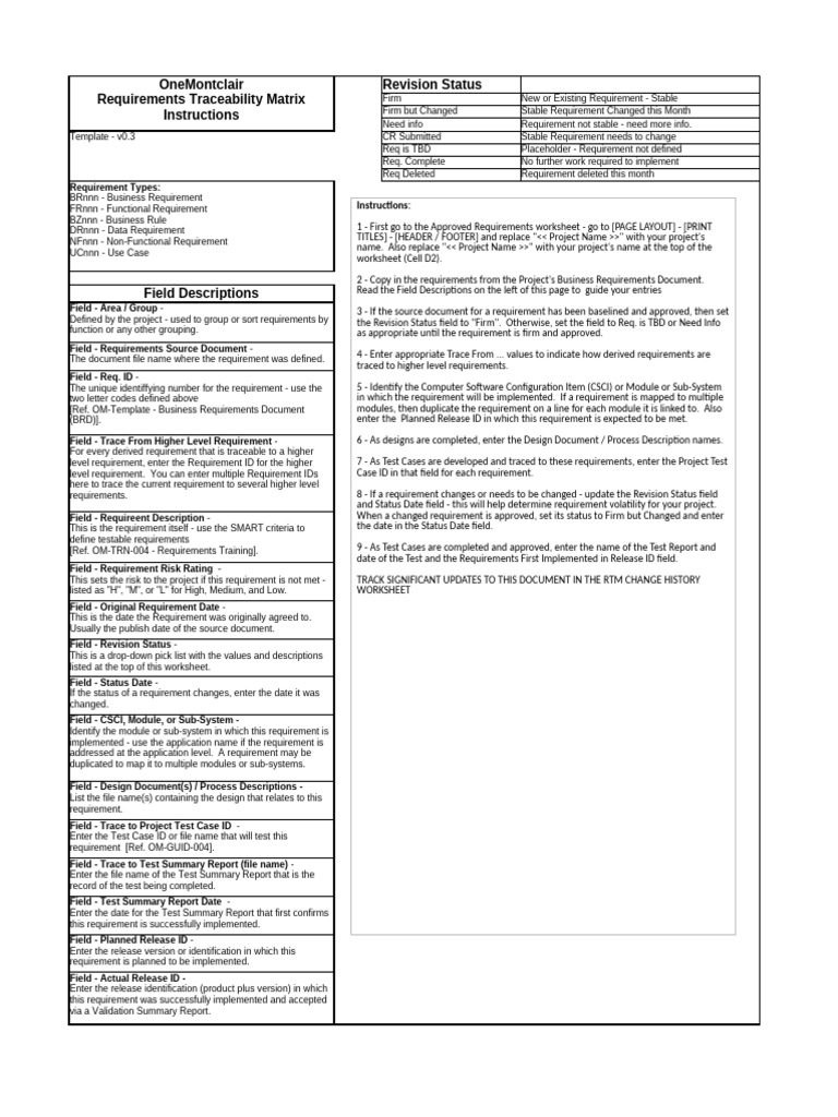 Requirements Traceability Matrix 07 | PDF | Computing | Computer Science