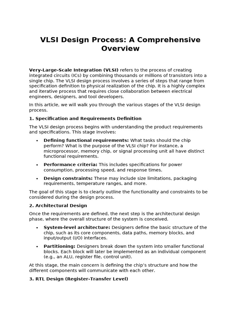 vlsi design process | PDF | Integrated Circuit | Semiconductor Device ...