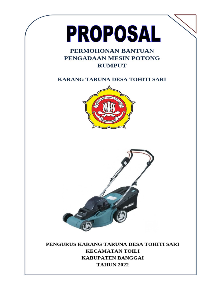 Proposal Mesin Potong Rumput | PDF