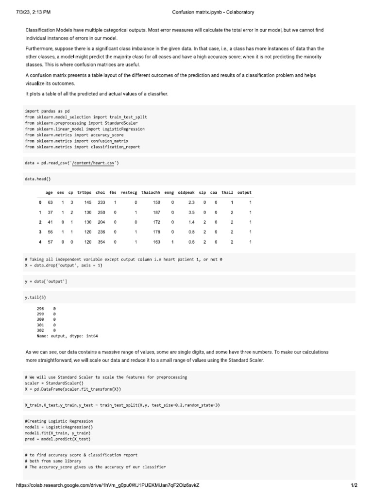 Confusion Matrix | PDF
