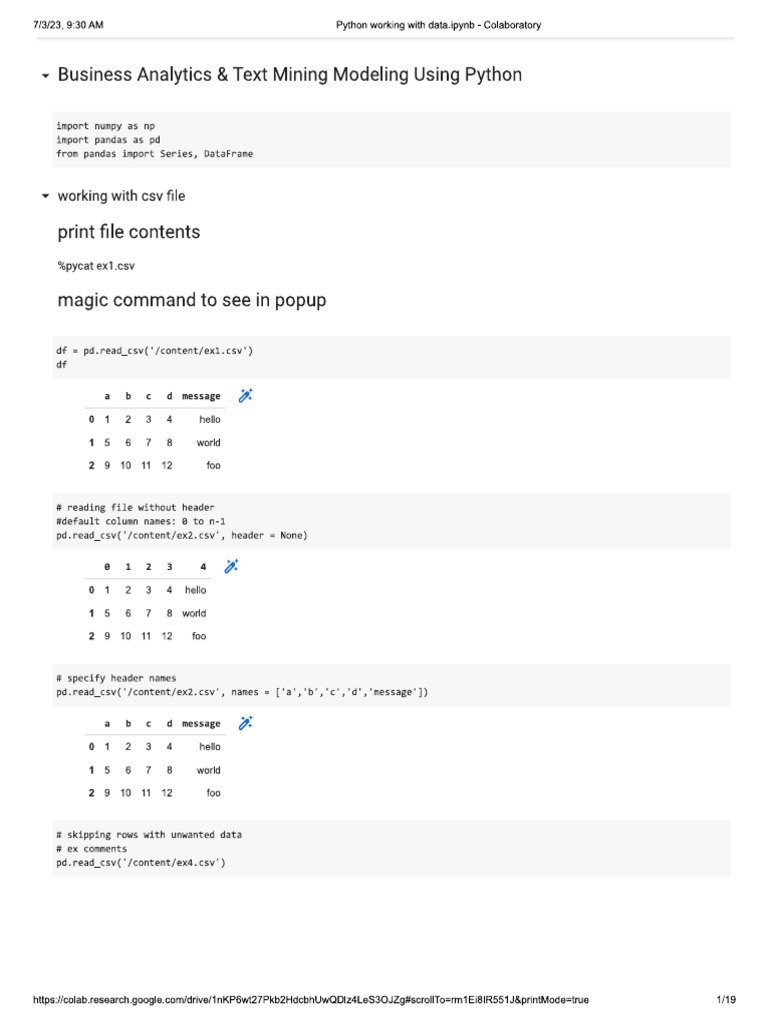 Python Working With Data | PDF