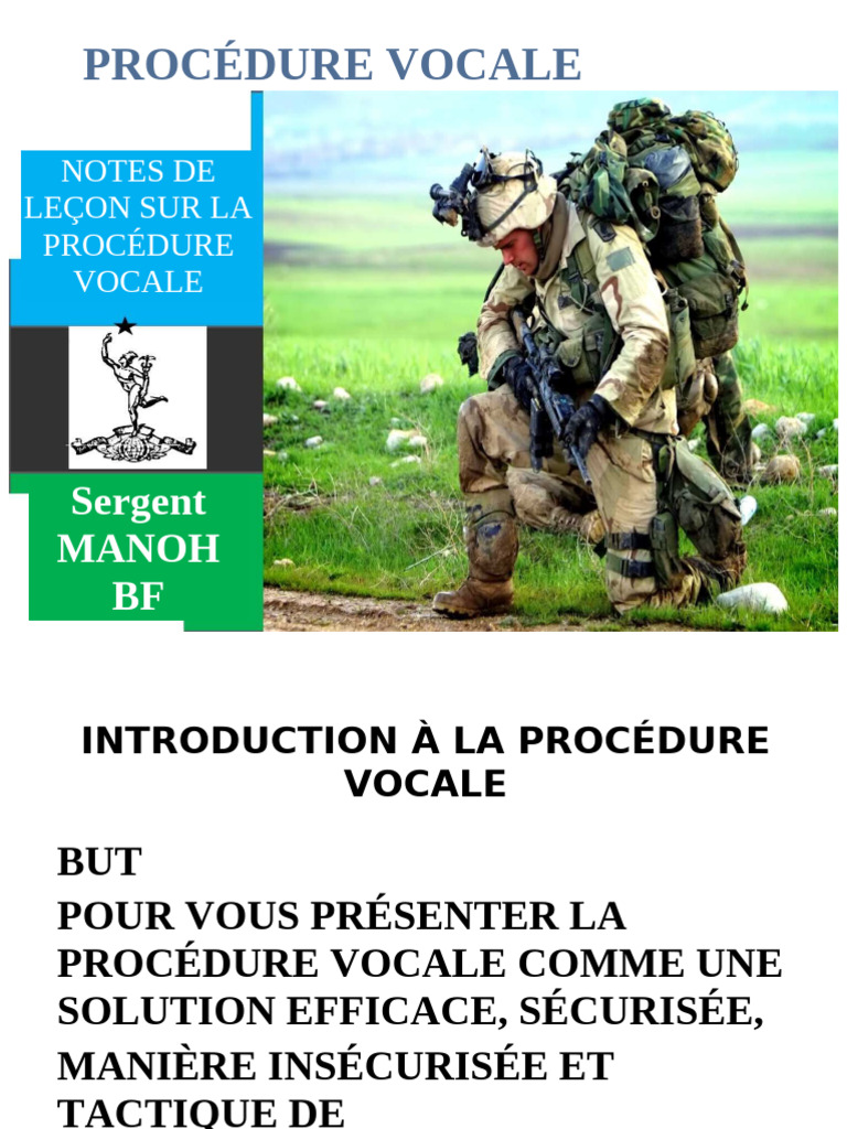 PROCÉDURE VOCALE | PDF | Sécurité