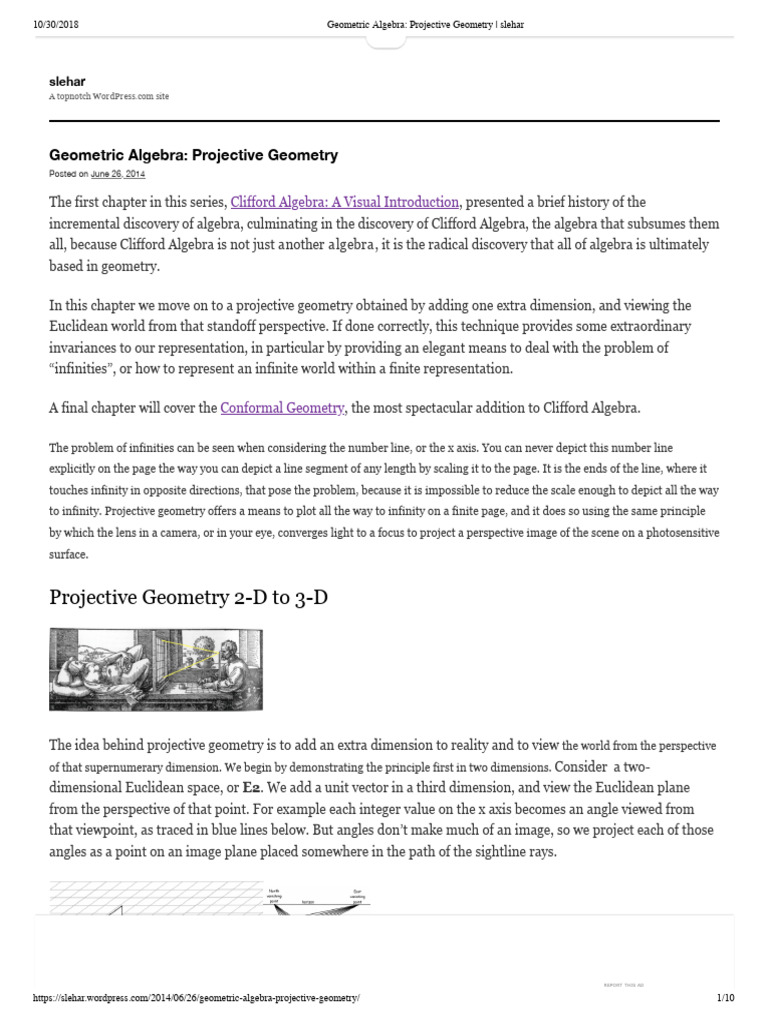 Geometric (Clifford) Algebra - 2 - Projective Geometry | PDF | 2 D Computer Graphics | Geometry