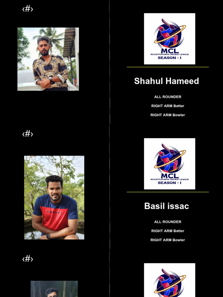 MCL Player List | PDF | Sports And Entertainment Skills | Sports