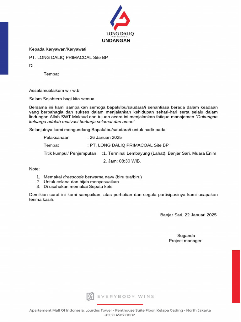 Undangan Family Visit | PDF