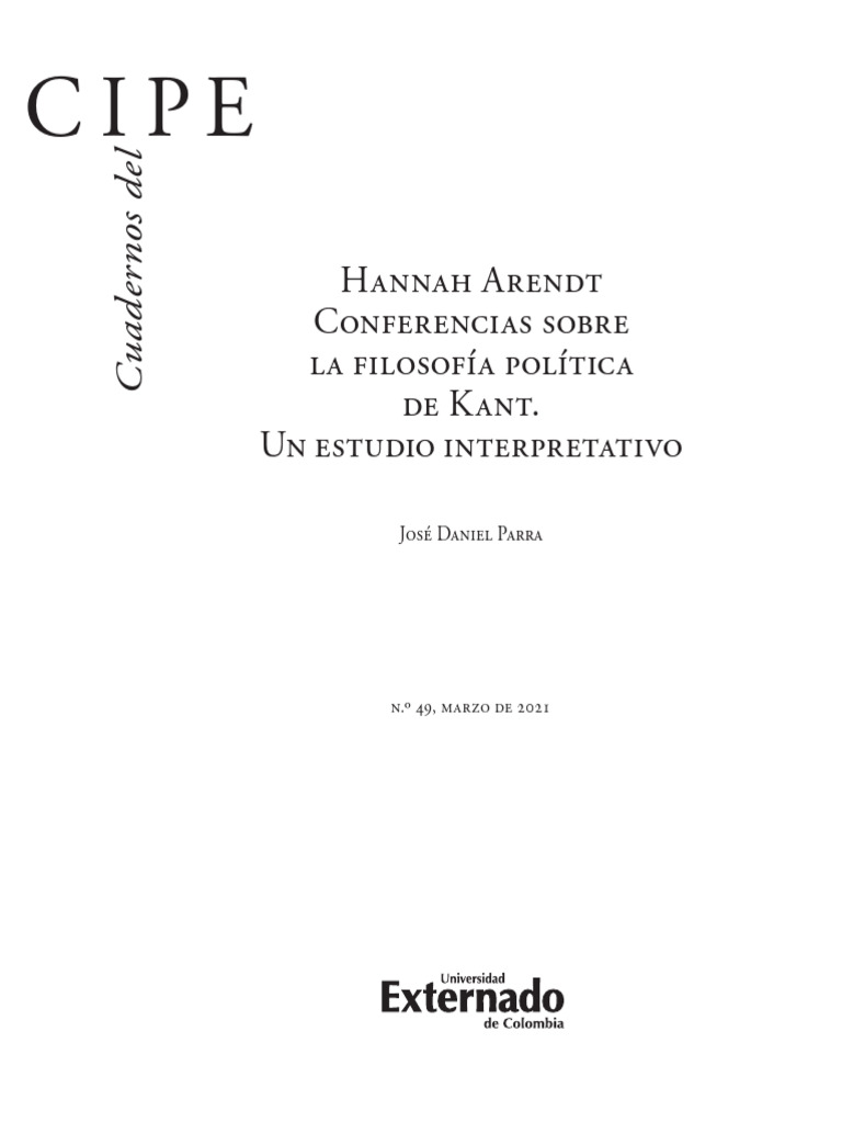 Hannah Arendt Conferencias Sobre La Filo | PDF | Immanuel Kant | Hannah ...