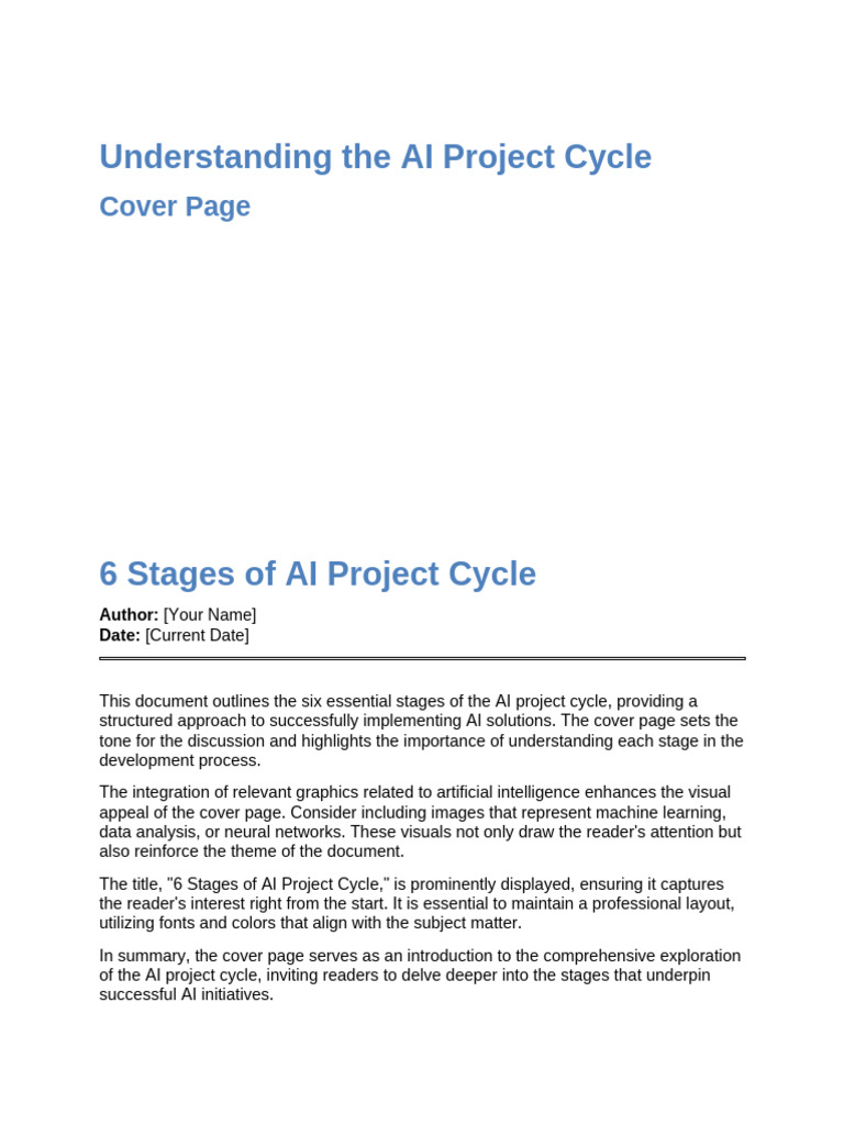 Understanding The AI Project Cycle | PDF
