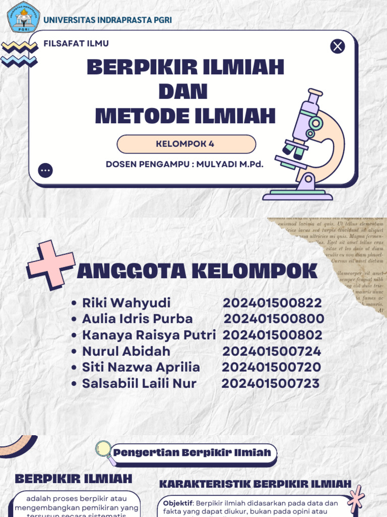 Kel.4 Berpikir Ilmiah Dan Metode Ilmiah | PDF