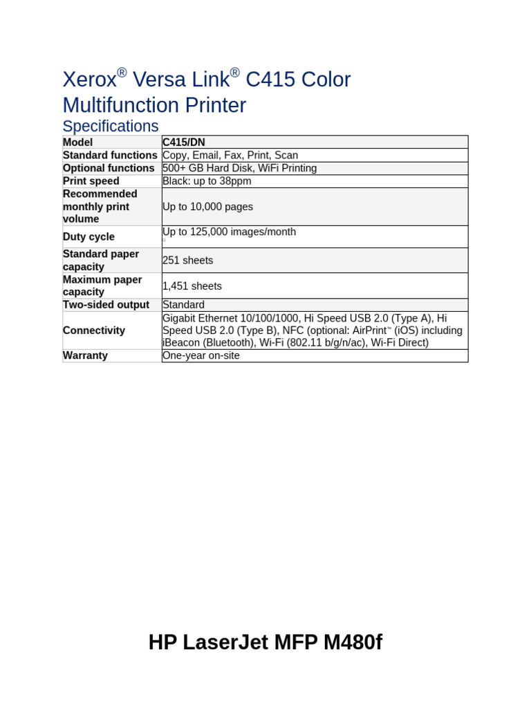 Photocopier Comperision | PDF | Printer (Computing) | Computing