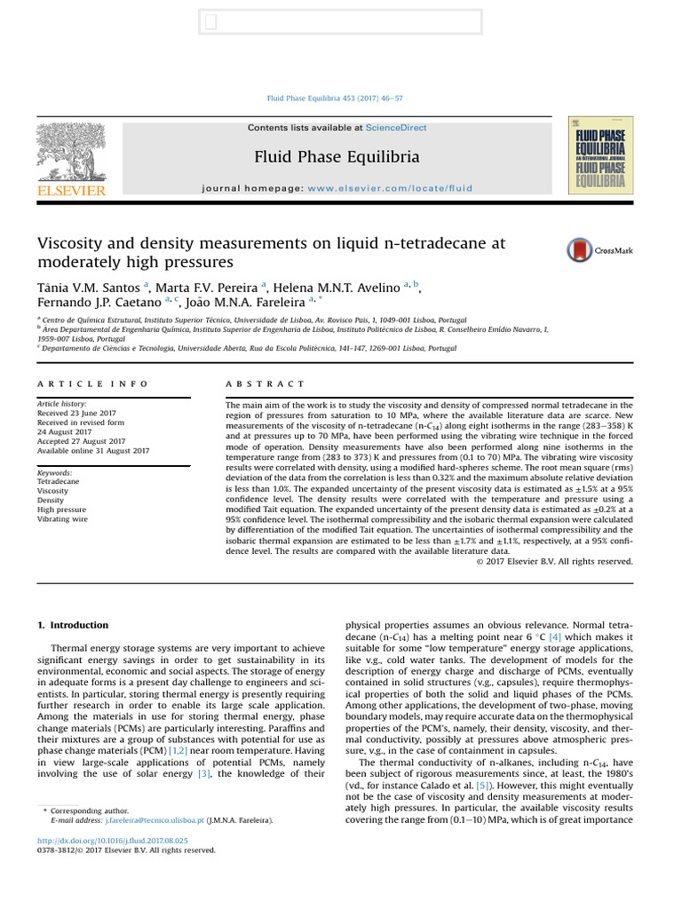 High-Pressure Viscosity & Density Study | PDF | Viscosity | Density