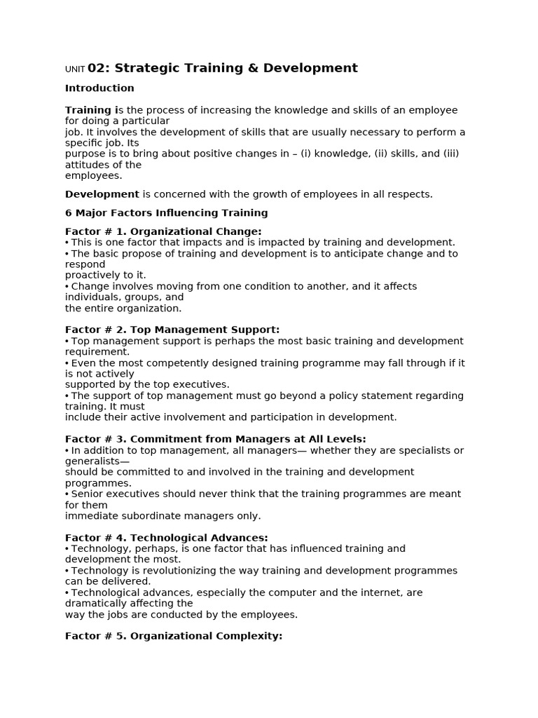 Strategic Training & Development Guide | PDF | Employee Retention ...