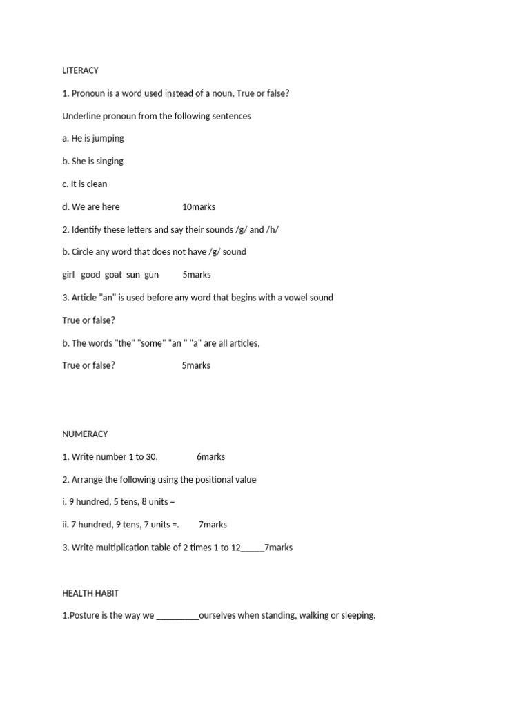 2nd Term Mid Term Test KG3 | PDF