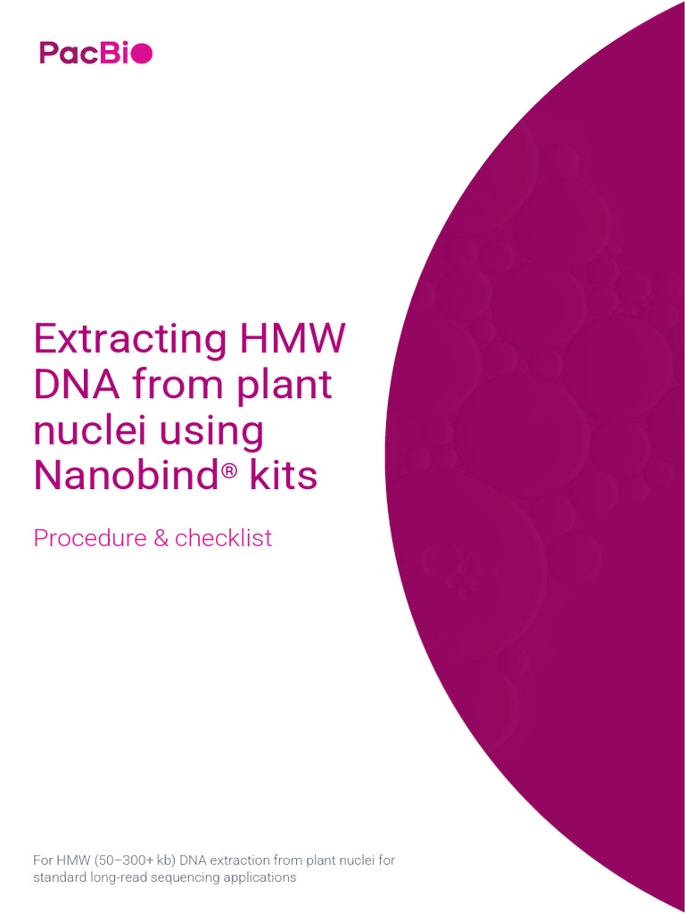 Procedure Checklist Extracting HMW DNA From Plant Nuclei Using Nanobind Kits | PDF ...