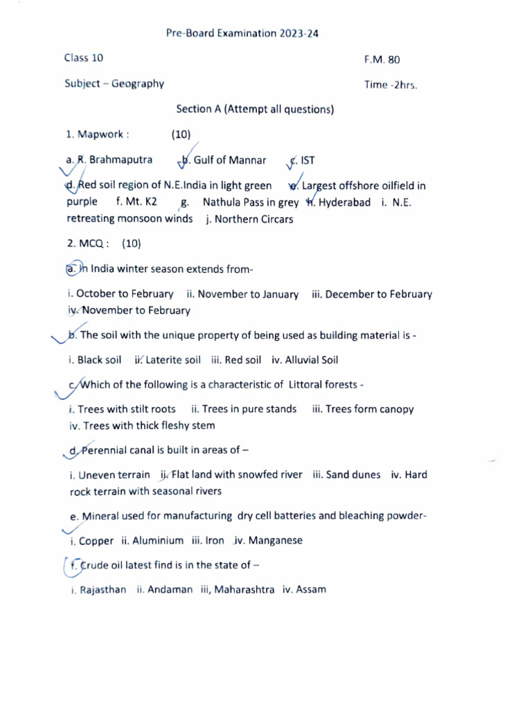 Qms-Geography Preboard | PDF | Soil | Earth Sciences