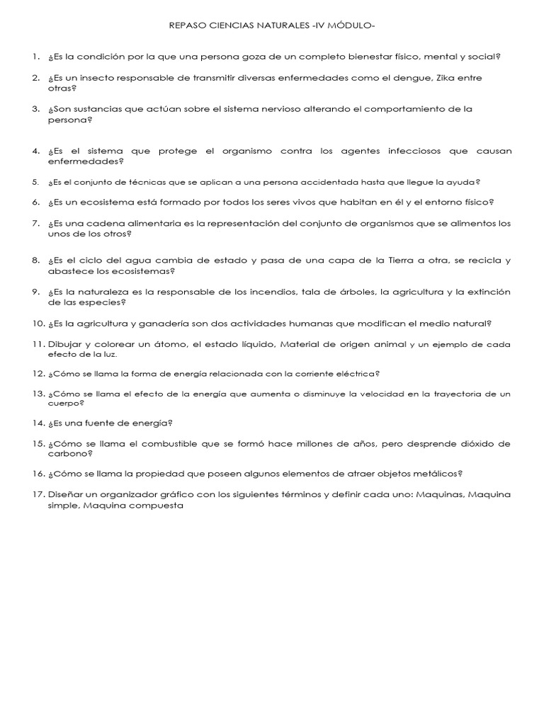 Ciencias Repaso CB 5to 2024 | PDF