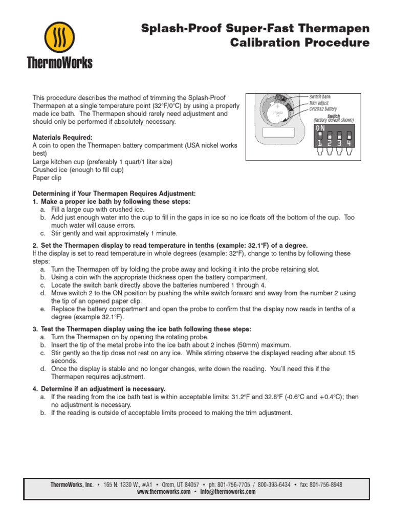 Thermapen Calibration and Trim Guide | PDF