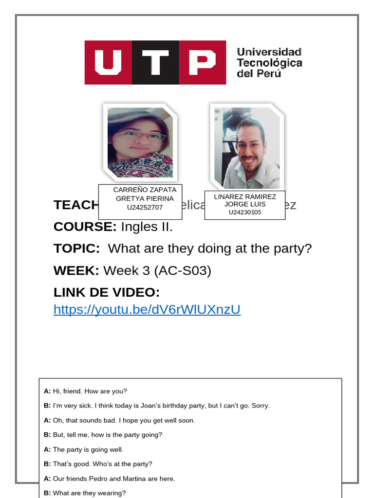 What Are They Doing at The Party Week03 | PDF